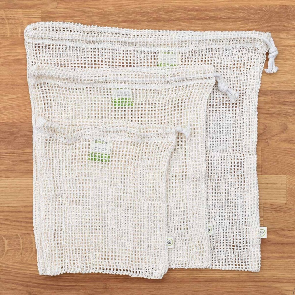 Organic Cotton Net Produce Bags - 3 Pack