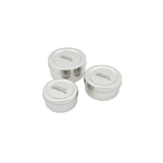 Stainless Steel Round Mini Food Containers - Set Of 3