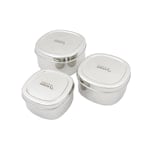 Stainless Steel Square Food Containers - Set Of 3