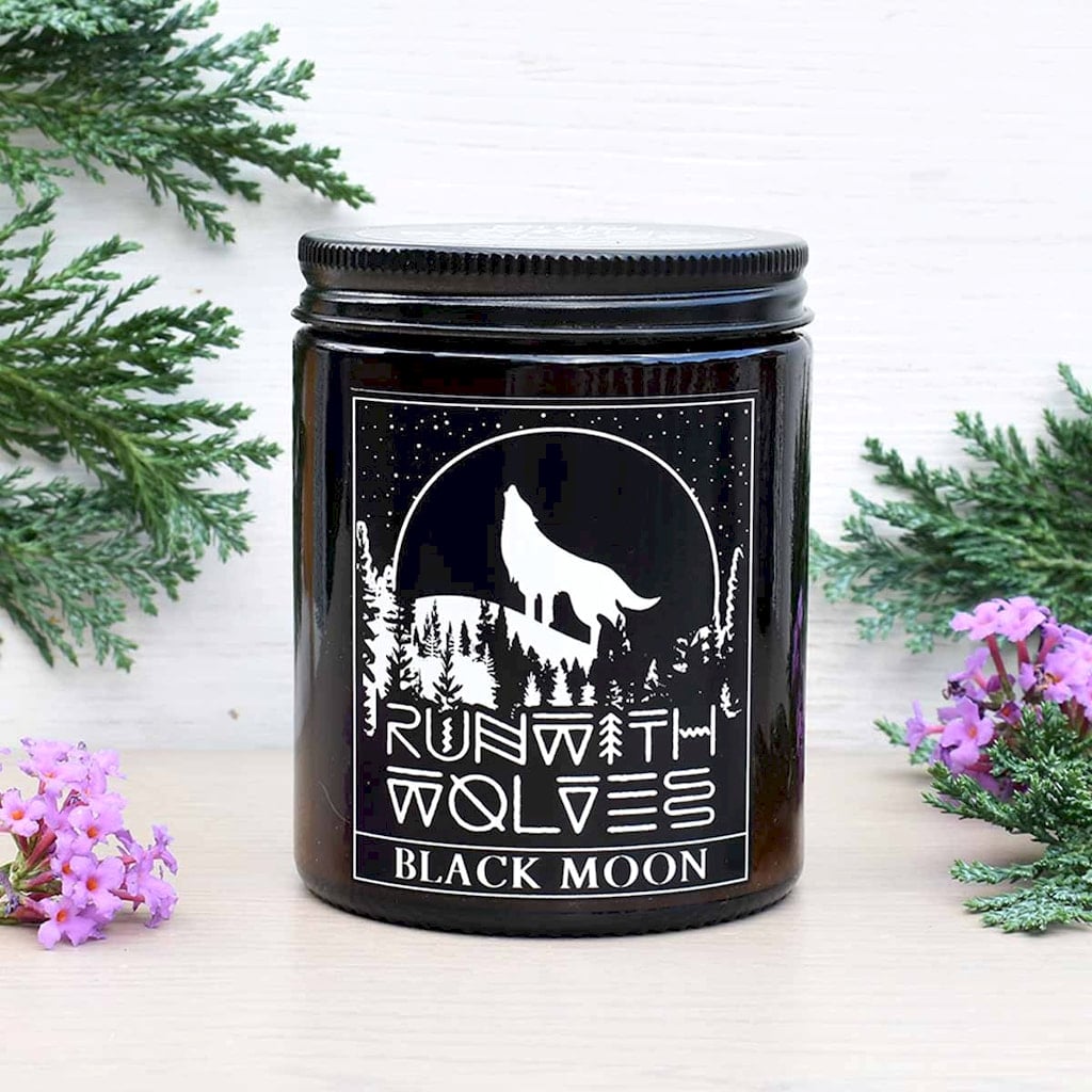 Black Moon Soy Wax Candle - Run With Wolves | Peace With The Wild