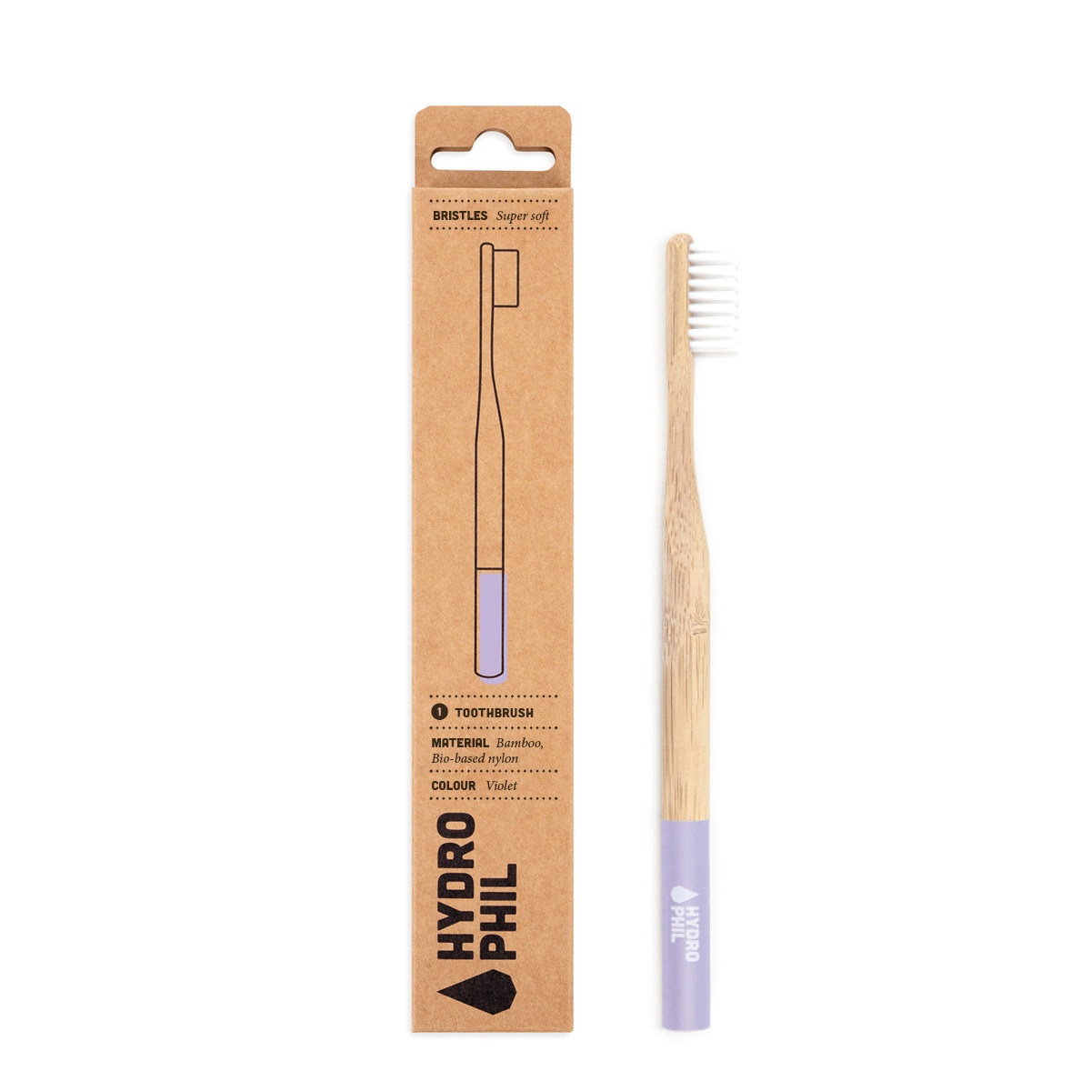 Hydrophil Bamboo Toothbrush With Super Soft Bristles - Violet