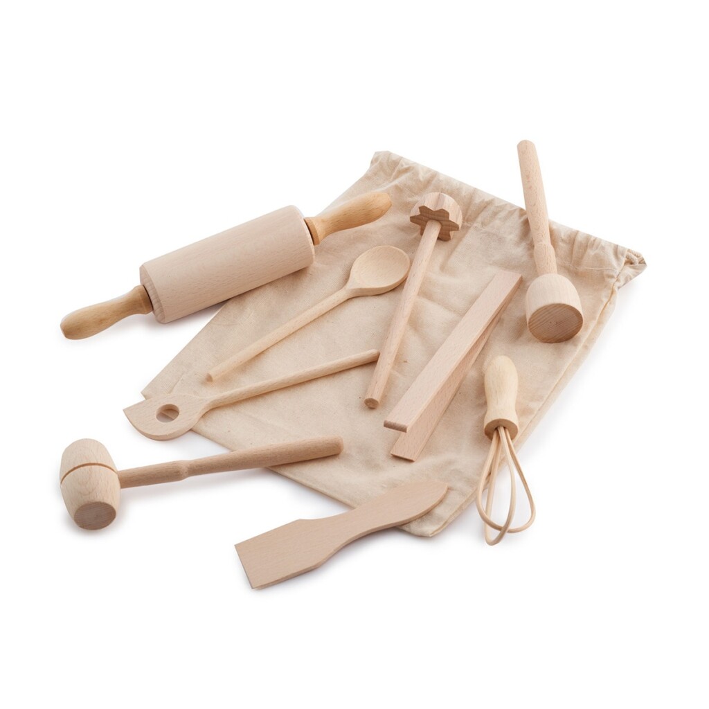 Eco Living Wooden Mini Kitchen Utensils - Set of 9