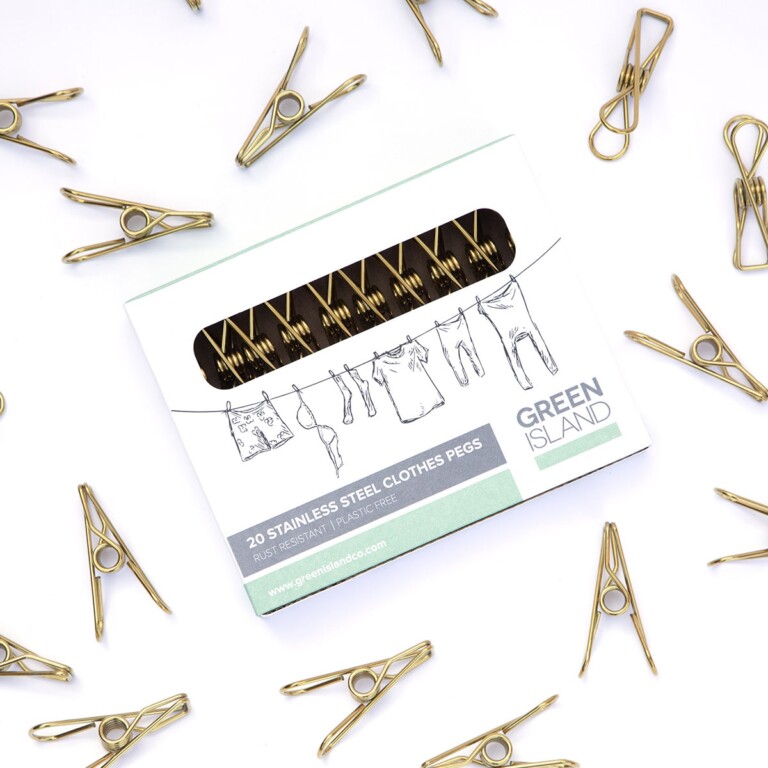 Green Island Stainless Steel Clothes Pegs - 20 Pack - Peace With The Wild