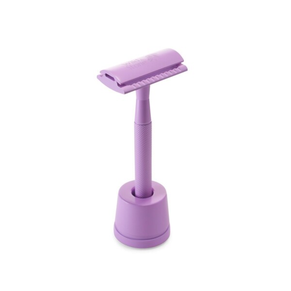 Reusable Safety Razor With Stand - Purple - Peace With The Wild