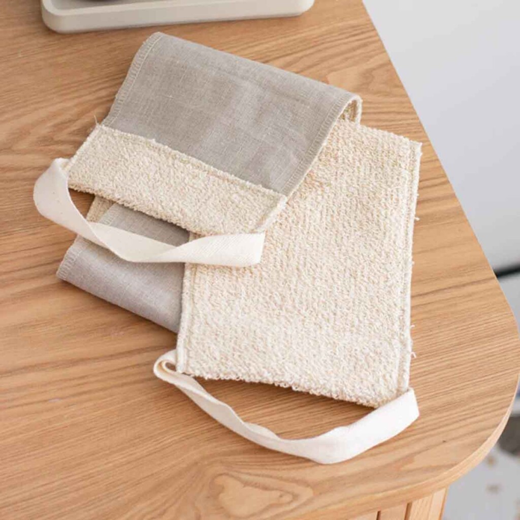 Reusable Linen & Cotton Back Scrubber - Peace With The Wild
