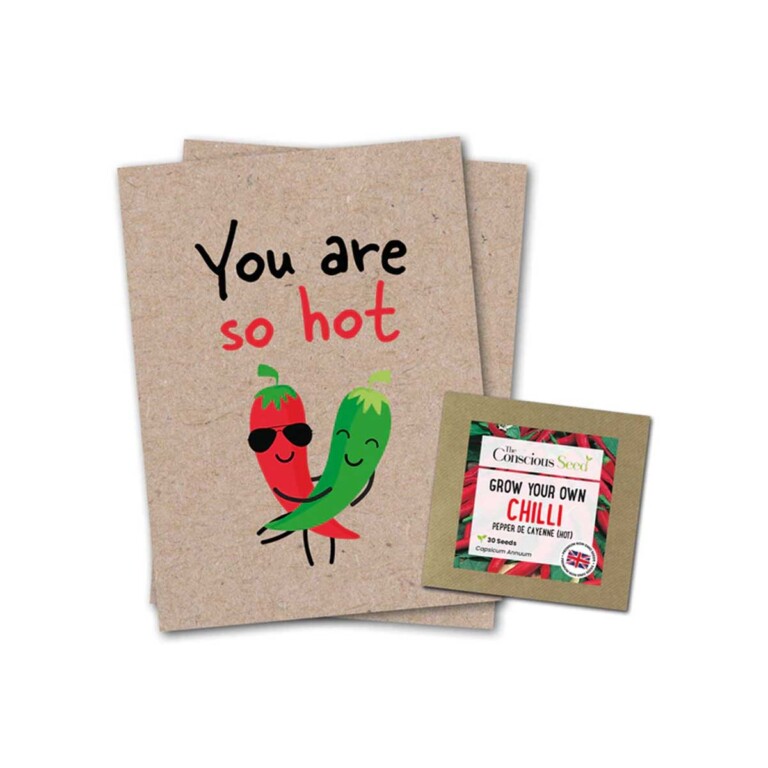 You Are So Hot Greeting Card With Chilli Seeds - Peace With The Wild