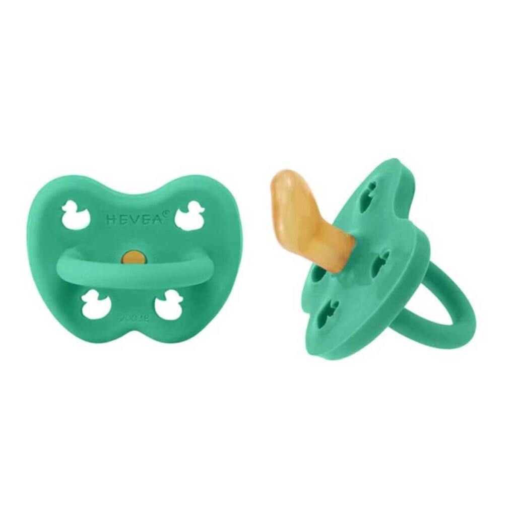 Hevea Natural Rubber Pacifier - Pop of Green 2 Pack - Peace With The Wild