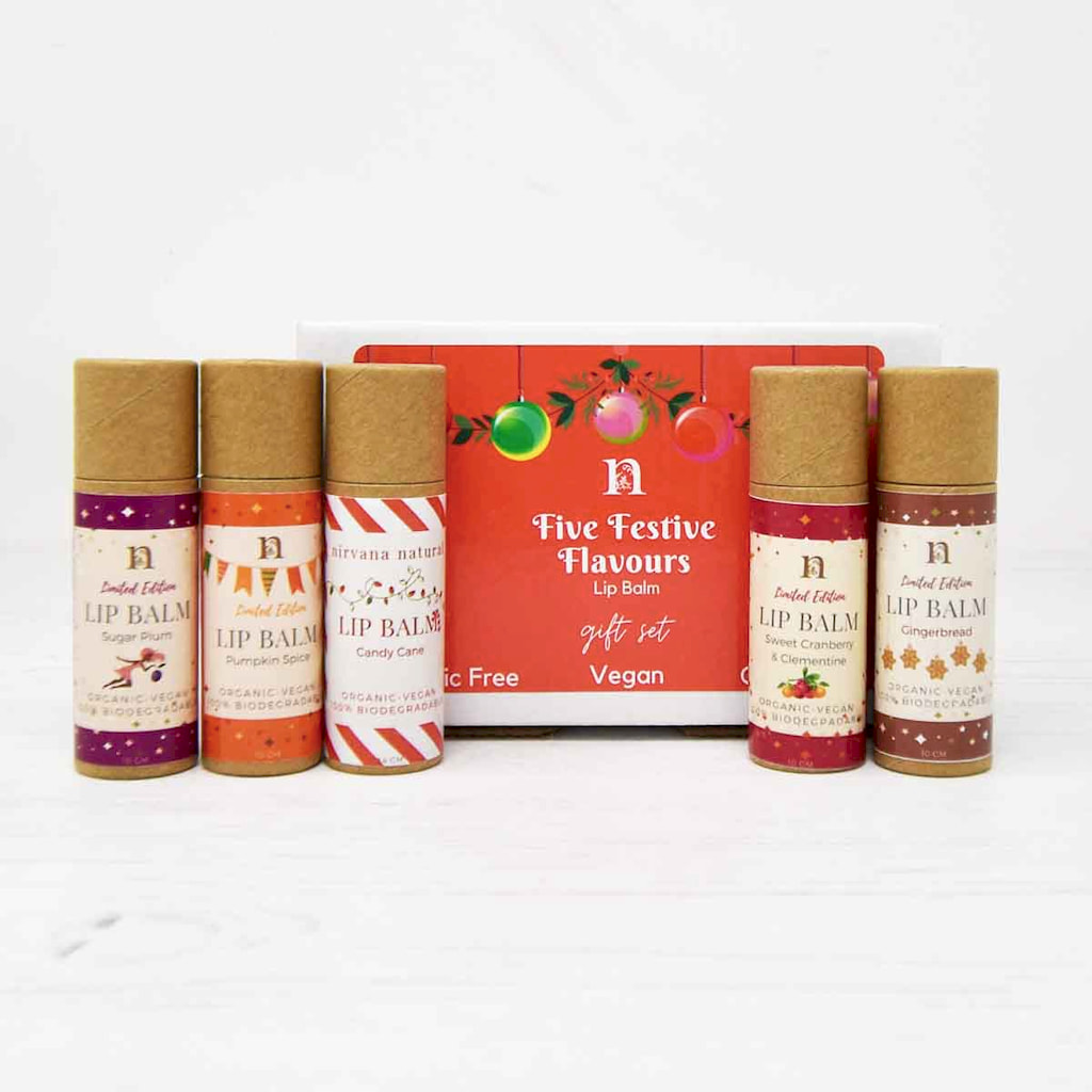 Lip Balm Gift Set - Five Festive Flavours - Peace With The Wild