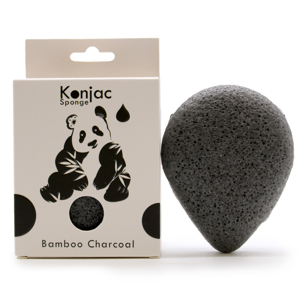 Teardrop Konjac Sponge - Charcoal - Anti Bacterial - Peace With The Wild