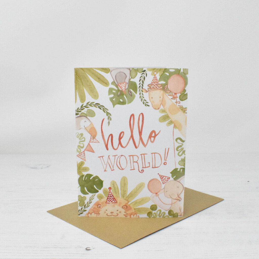Eco-friendly Greetings Card 'Hello World!' - A6 - Peace With The Wild