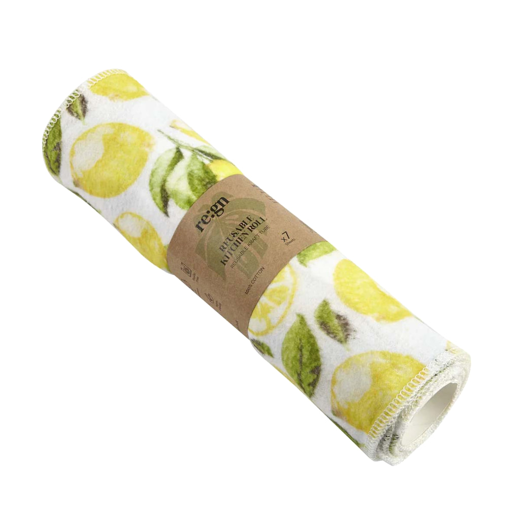 Re:gn Reusable Kitchen Roll - Pack of 7 - Lemons - Peace With The Wild
