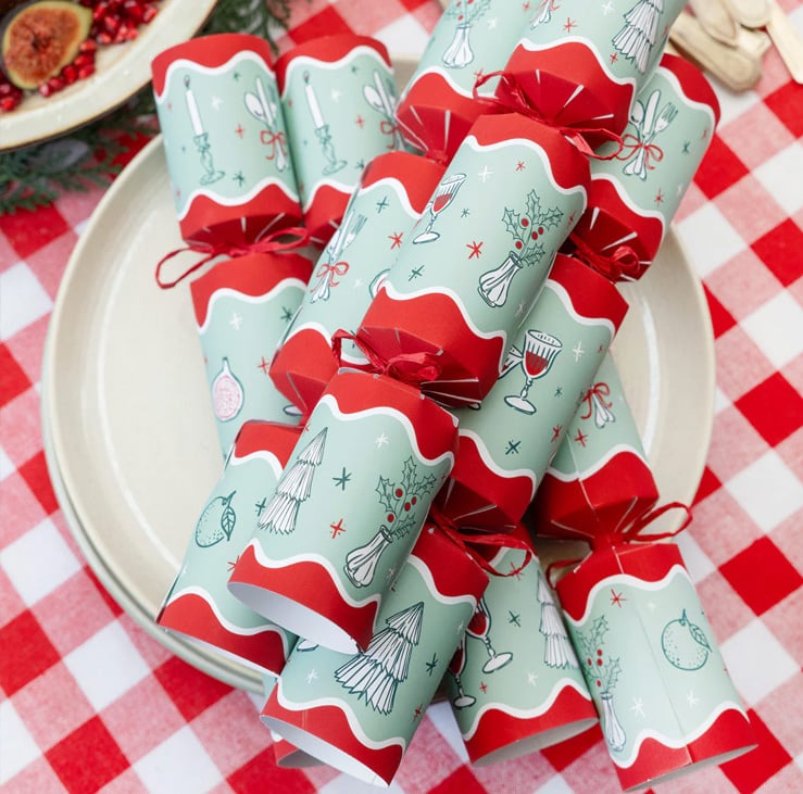 Bon Noel Icons Green Christmas Crackers – 6 Pack - Peace With The Wild