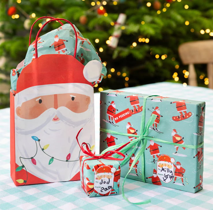 Santa Christmas Paper Gift Bags - 8 Pack - Peace With The Wild