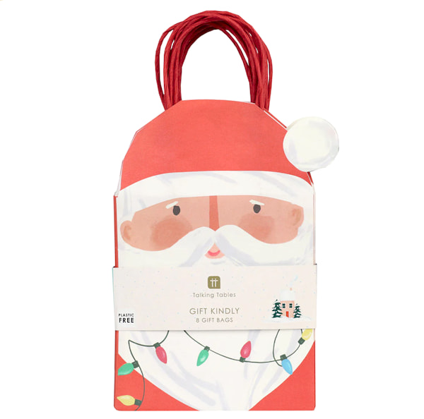 Santa Christmas Paper Gift Bags - 8 Pack - Peace With The Wild