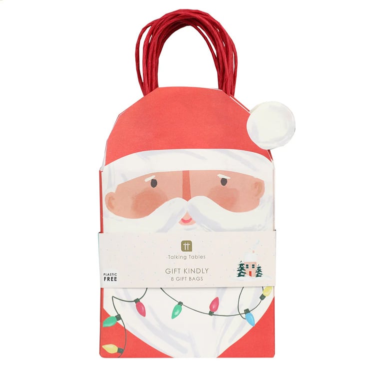 Santa Christmas Paper Gift Bags - 8 Pack - Peace With The Wild