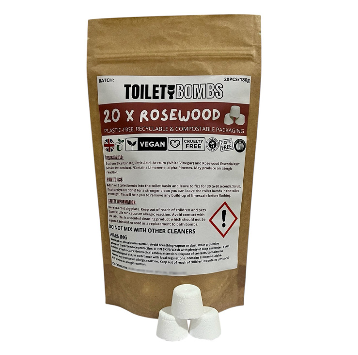 Rosewood Toilet Bombs – Eco-Friendly Toilet Cleaner (20 Pack