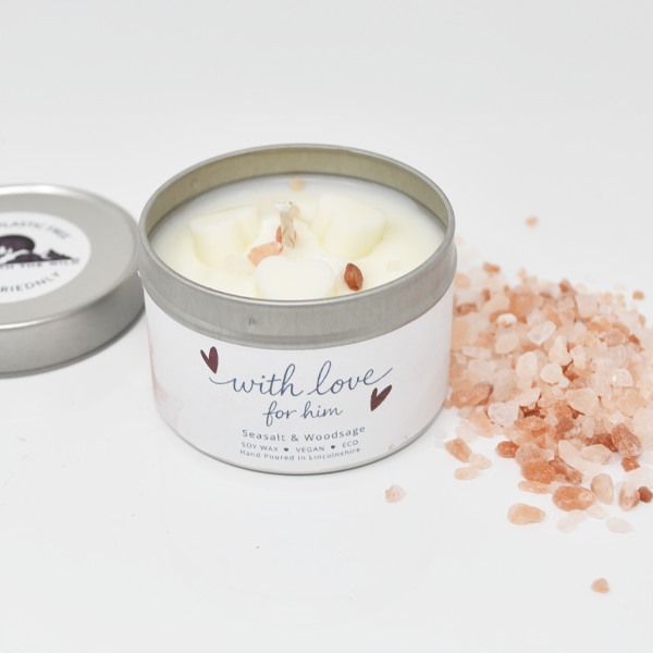 Sea Salt & Wood Sage Soy Wax Candle – 100ml | Natural & Vegan